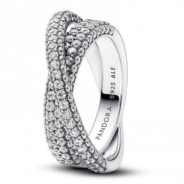 Double Cross Band Ring in Pavé 193022C01 - Sabina