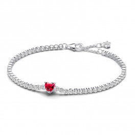 Red Shiny Heart Tennis Bracelet 590041C02 - Sabina
