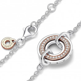 BRACELETS PANDORA PANDORA SIGNATURE TWO-TONE LOGO & PAVé BRACELET 582741C01