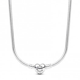 Collana Pandora Moments Catena a serpente con chiusura a cuore ...