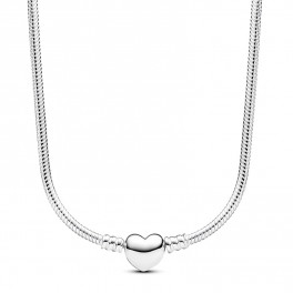 Pandora Moments Colar Corrente de Cobra com Fecho de Coração 393091C00 ...