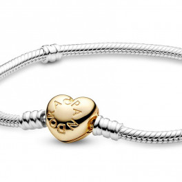 Pandora Moments Pavé Heart Clasp Snake Chain Design Bracelet 568707C00 ...