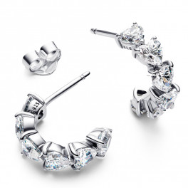 EARRINGS PANDORA SHINY HEARTS HOOP EARRINGS 293657C01